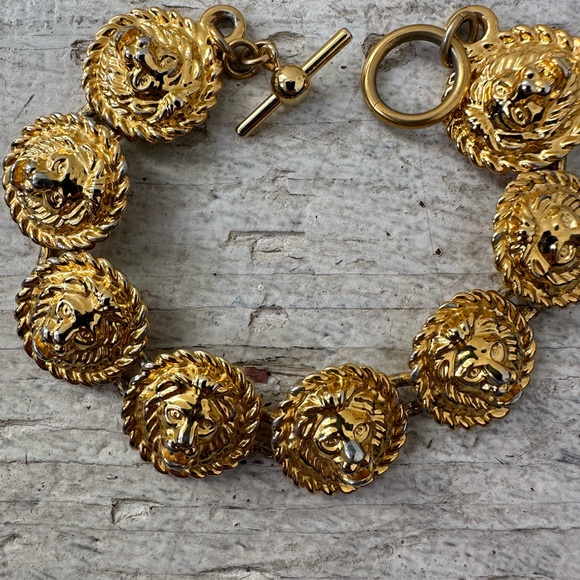 Vintage | Jewelry | Vintage Rare Anne Klein 3 Piece Gold Tone Lion Head ...